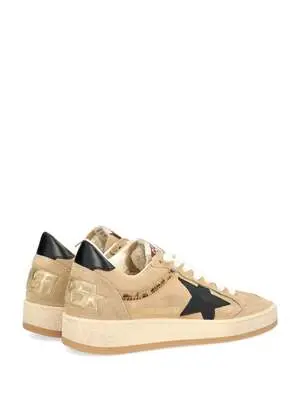 GOLDEN GOOSE Ballstar Suede Sneakers With Nappa Leather And Leopard Print Accents