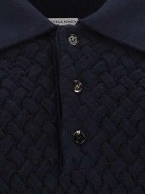 Bottega Veneta Woven Wool Polo Shirt