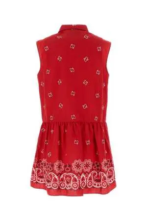 Miu Miu Printed Cotton Blend Dress