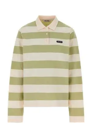 Miu Miu Embroidered Cotton Polo Shirt - Multicolor