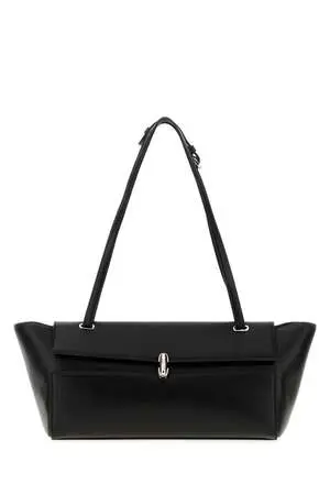 Savette Leather Trapeze Shoulder Bag - Black