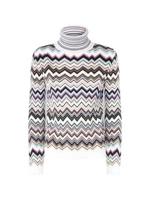 Missoni Zig Zag Motif Turtle-neck Sweater - Multicolor