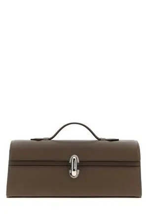 Savette Mud Leather Slim Symmetry Handbag - Brown