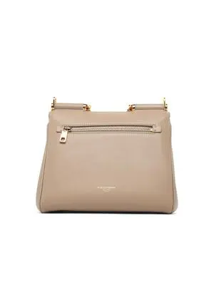 Dolce & Gabbana My Sicily' Small Beige Leather Bag