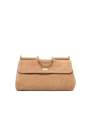 Dolce & Gabbana Medium 'my Sicily' Bag In Beige Suede - Cream