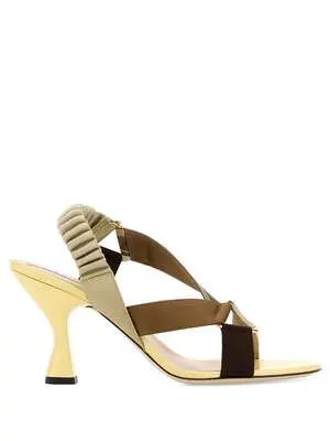 Fendi Iconic Colibrì Leather And Fabric Sandals - Multicolor