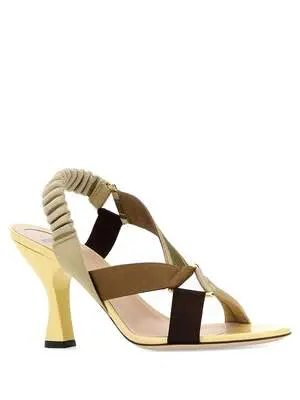 Fendi Colibrì Iconic Leather And Fabric Sandals - Multicolor