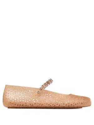 JIMMY CHOO Clear Jelly Ballerina Flats With Crystal Embellishment - Multicolor