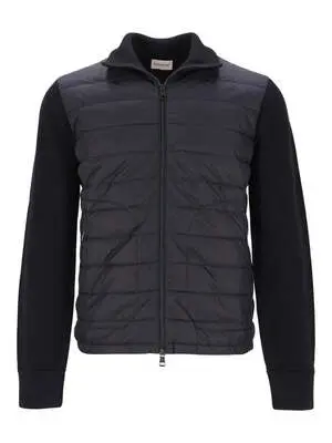 Moncler Quilted Jacket With Knit Sleeves