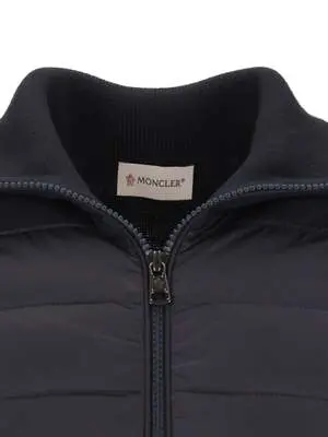 Moncler Quilted Jacket With Knit Sleeves