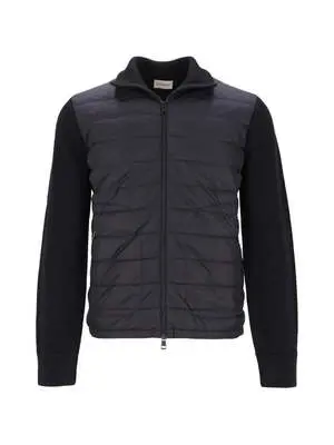 Moncler Quilted Jacket With Knit Sleeves