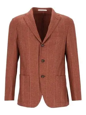 Eleventy Single-breasted Jacket In Wool, Cotton, And Cashmere Blend