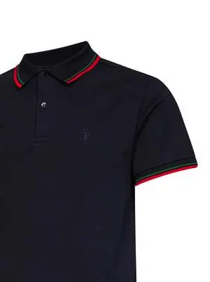 Gucci Blue Stretch Cotton Piqué Embroidered Polo Shirt