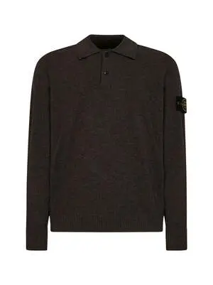 Stone Island Melange Lead Lightweight Rws Geelong Wool Polo Shirt - Multicolor