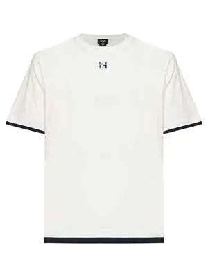 Fendi White Jersey Oversized T-shirt With Contrasting Trims - Multicolor