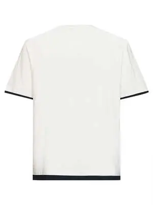 Fendi White Jersey Oversized T-shirt With Contrasting Trims