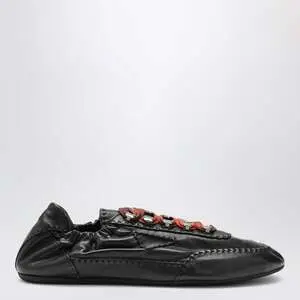 Prada Collapse Sneakers With Hooks In Aged Nappa Leather - Black