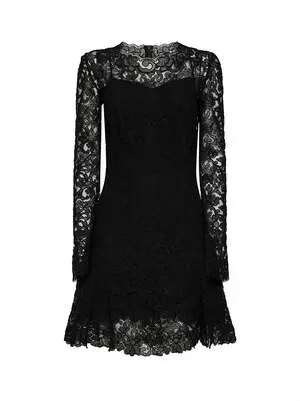 ERMANO SCERVINO Ermanno Scervino Black Rebrodé Lace Mini Dress