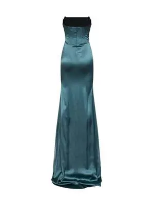 Giuseppe Di Morabito Stretch Satin Long Bustier Dress