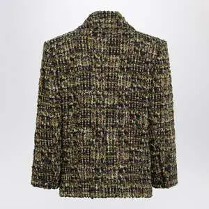 Saint Laurent Single-breasted Khaki Grey Tweed Jacket