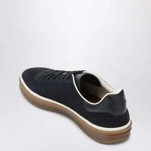 Loro Piana Navy Suede Tennis Sneakers