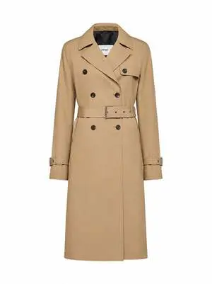 Fendi Rope Cotton Gabardine Belted Midi Trench Coat - Multicolor