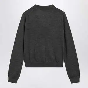 Miu Miu Anthracite Wool Cardigan - Gray