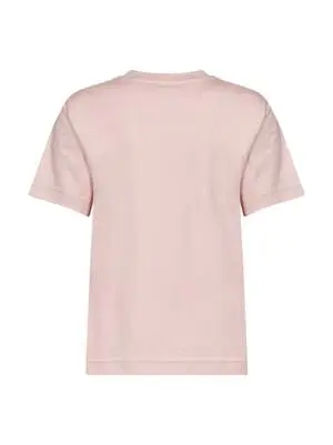 Burberry Bouquet Pink Cotton T-shirt With Check Patch