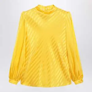 Valentino Garavani Vlogo Bright Narciso Jacquard Silk Top - Yellow