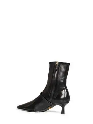 Prada Calzature Black Stretch Nappa Leather Ankle Boots
