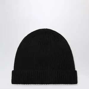 Rick Owens Ribbed Cashmere Blend Beanie - Black