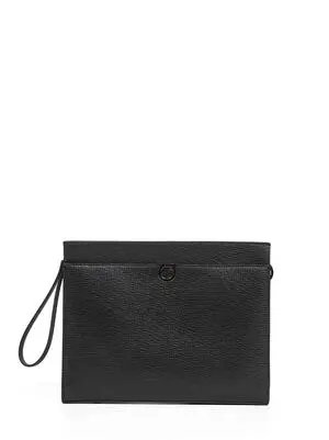 FERRAGAMO Black Gancini Pouch Bag - Multicolor