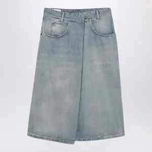 MAISON MARGIELA Midi Wrap Skirt In Denim - Blue