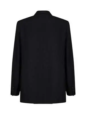 Dries Van Noten Black Wool Canvas Bosier Double-breasted Jacket