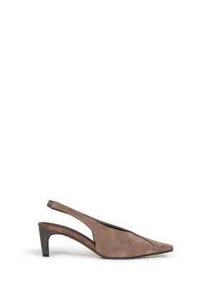 Brunello Cucinelli Bark Suede City Slingback Slingback Pumps - Multicolor
