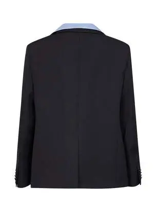 Balenciaga Dark Navy Wool Twill Hybrid Shirt Jacket