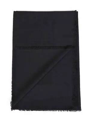 Fendi Silk Black Ff Wool And Silk And Cashmere Shawl - Multicolor