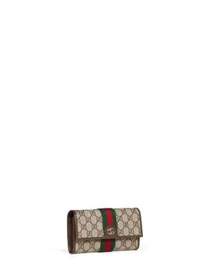 Gucci Beige And Dark Brown Ophidia Continental Wallet