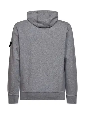 Stone Island Mélange Grey Mélange Organic Cotton Hoodie