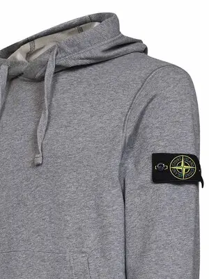 Stone Island Mélange Grey Mélange Organic Cotton Hoodie
