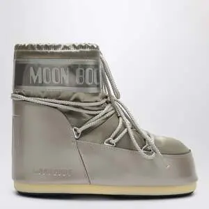 Moon Boot Icon Low Glance Boots In Platinum - Silver
