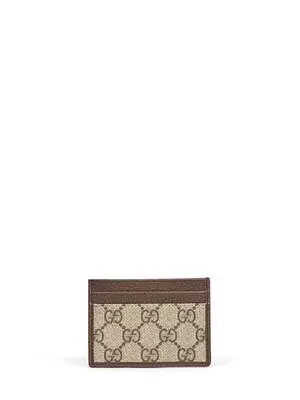 Gucci Beige And Dark Brown Ophidia Card Holder