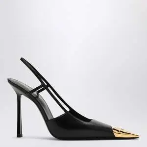 Saint Laurent Jeanne Slingback Pumps In Leather - Black