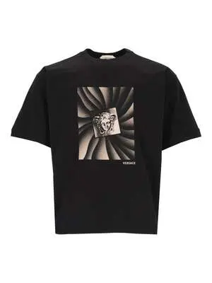 Versace Regular-fit Cotton Jersey T-shirt With Print - Black