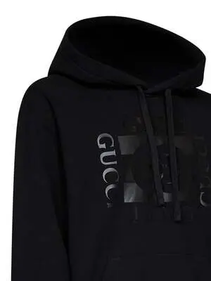Gucci Black Cotton Jersey Printed Hoodie