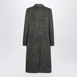 Tagliatore Single-breasted Herringbone Wool Blend Coat - Black