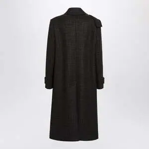 Tagliatore Single-breasted Black/ Houndstooth Wool Coat