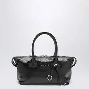 Miu Miu Glossy Leather Top-handle Bag - Black