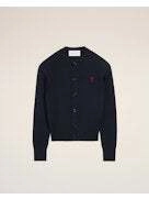 AMI Paris Crewneck Cardigan With De Coeur - Multicolor