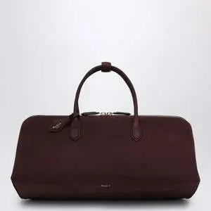 Alaïa Medium Delta Bag In Bordeaux Nubuck - Red